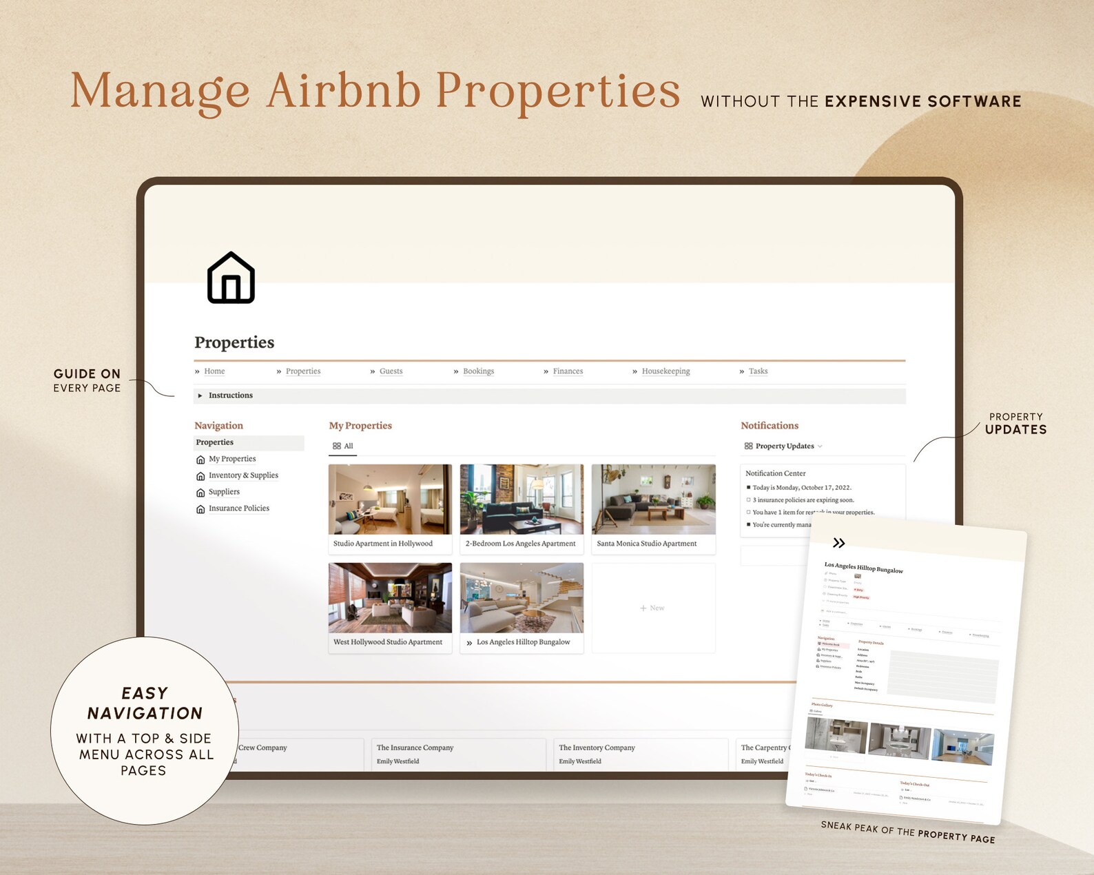 Notion Template Airbnb Tracker Airbnb Manager Airbnb Host - Etsy