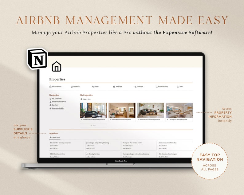 Notion Template Airbnb Tracker Airbnb Manager Airbnb Host - Etsy Canada