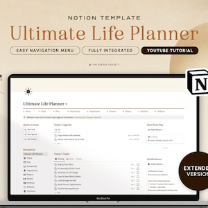 Notion Template Extended Life Planner All in One Template Notion Dashboard, Ultimate Notion ...