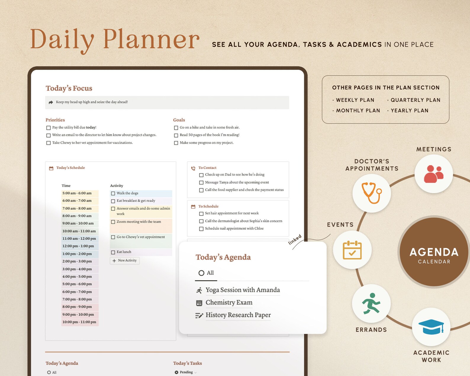 Notion Template Student Planner | Academic Planner, School Planner for ...