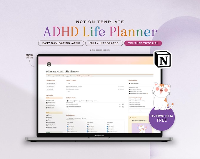 Notion Template Life Planner | Notion Dashboard, Notion Planner, All in ...