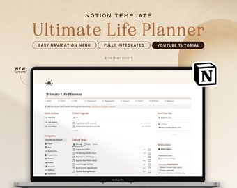 Notion Template Extended Life Planner All in One Template Notion Dashboard, Ultimate Notion ...