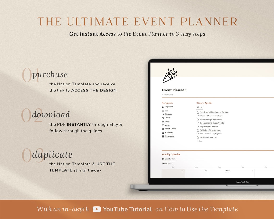 Notion Template Event Planner Party Checklist Event - Etsy