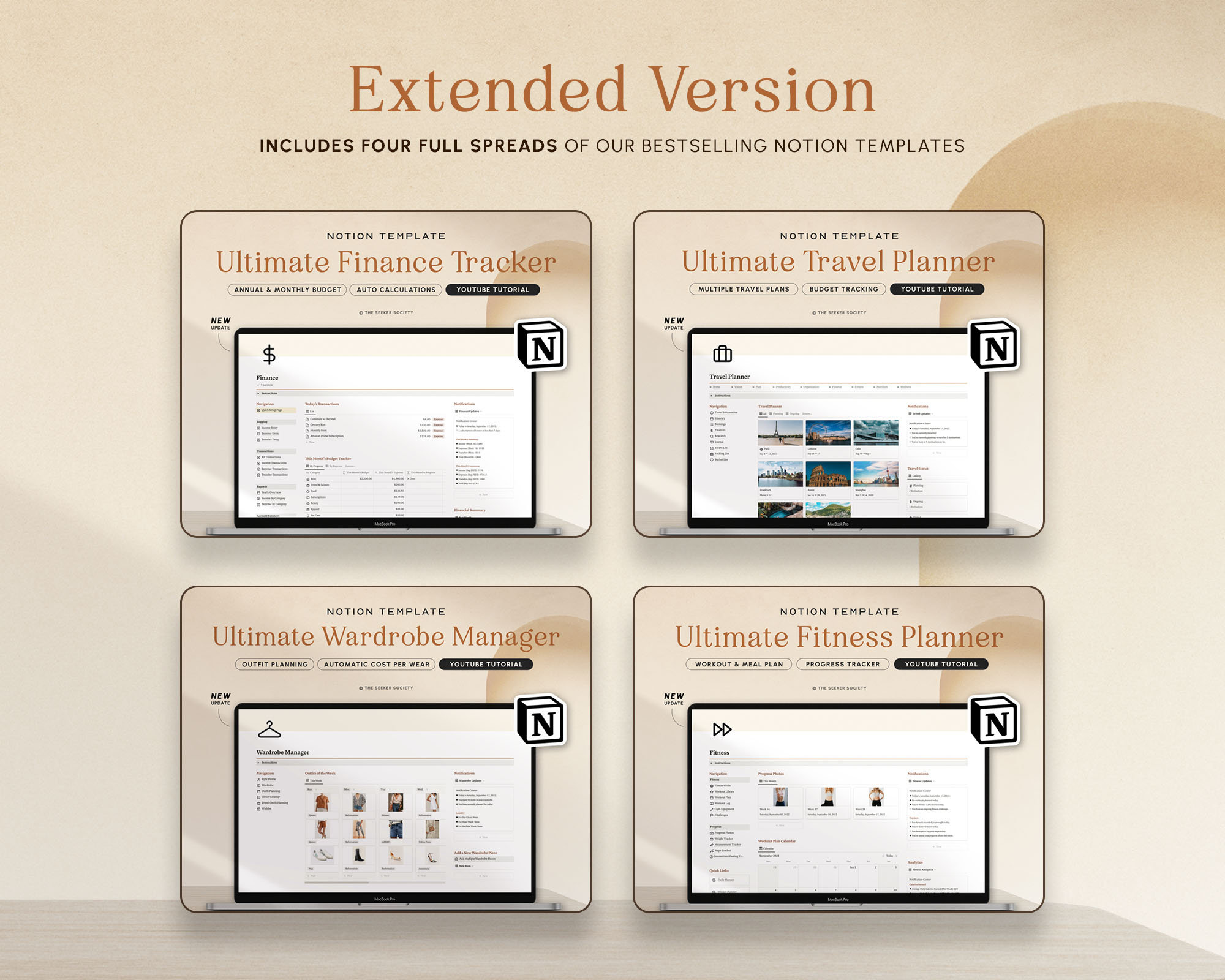 Plantilla Notion Planificador de vida extendida Plantilla todo en uno Panel de control Notion ...