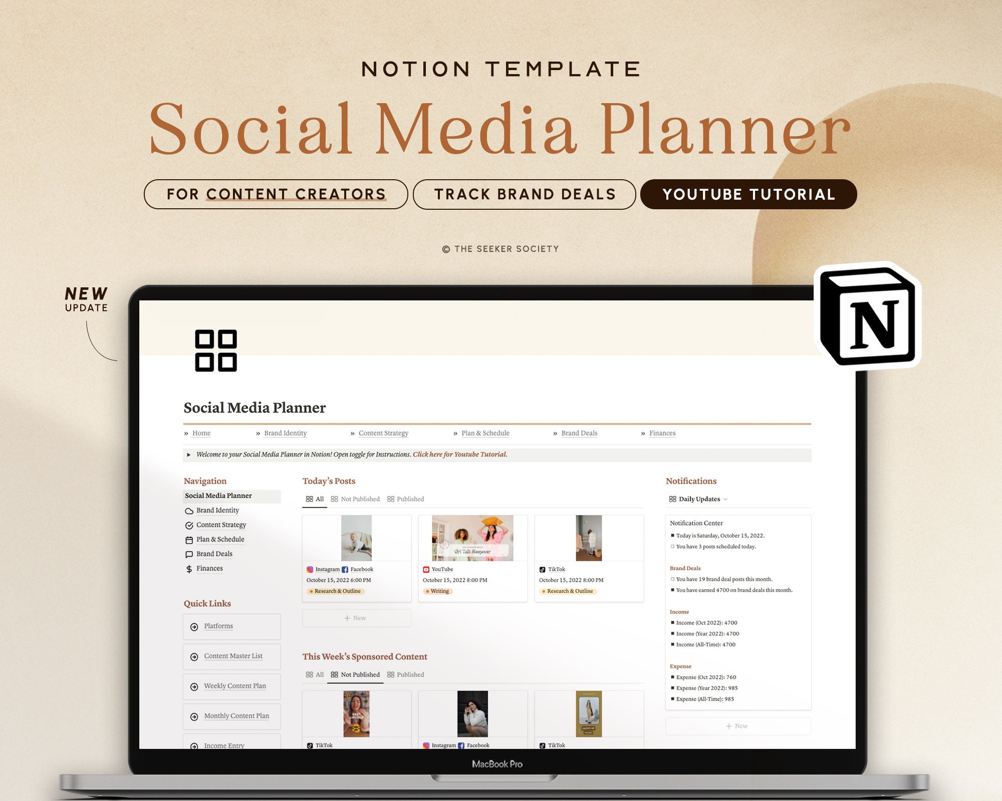 Notion Template Social Media Planner Content Planner for - Etsy UK