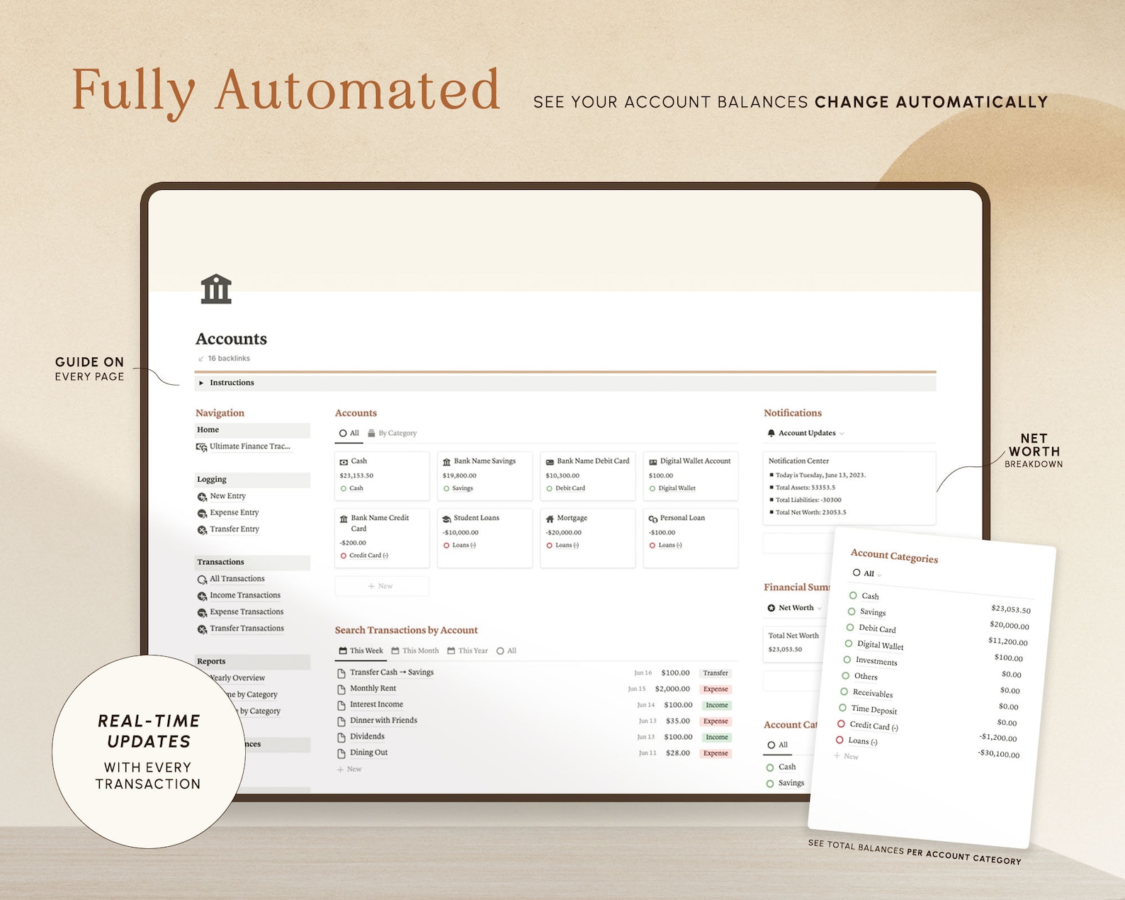 Notion Template Personal Finance Tracker Budget Tracker | Income and ...
