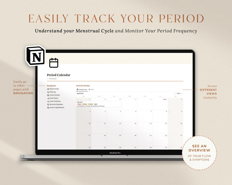 Notion Template Period Tracker Ovulation Tracker Menstrual | Etsy