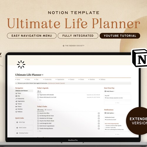 Notion Template Ultimate Life Planner All in One Notion - Etsy