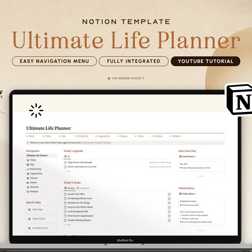 Notion Planner Template All in One Life Planner Personal - Etsy Australia