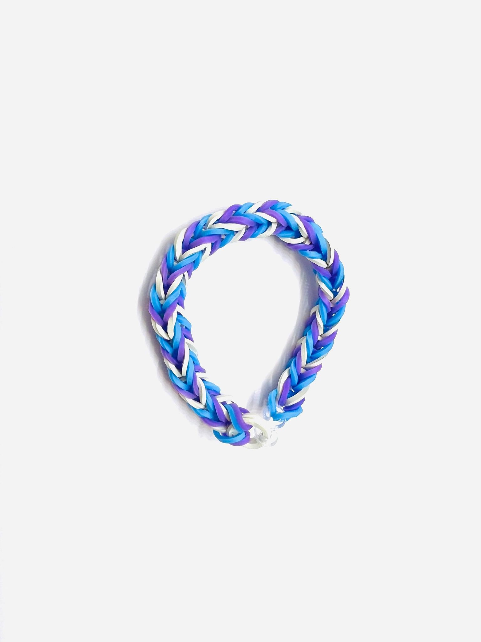 Fishtail Rubber Band Bracelet .... Blue Purple and White Color - Etsy