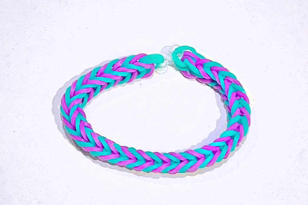 Fishtail Rubber Band Bracelet .... Blue Purple Color - Etsy