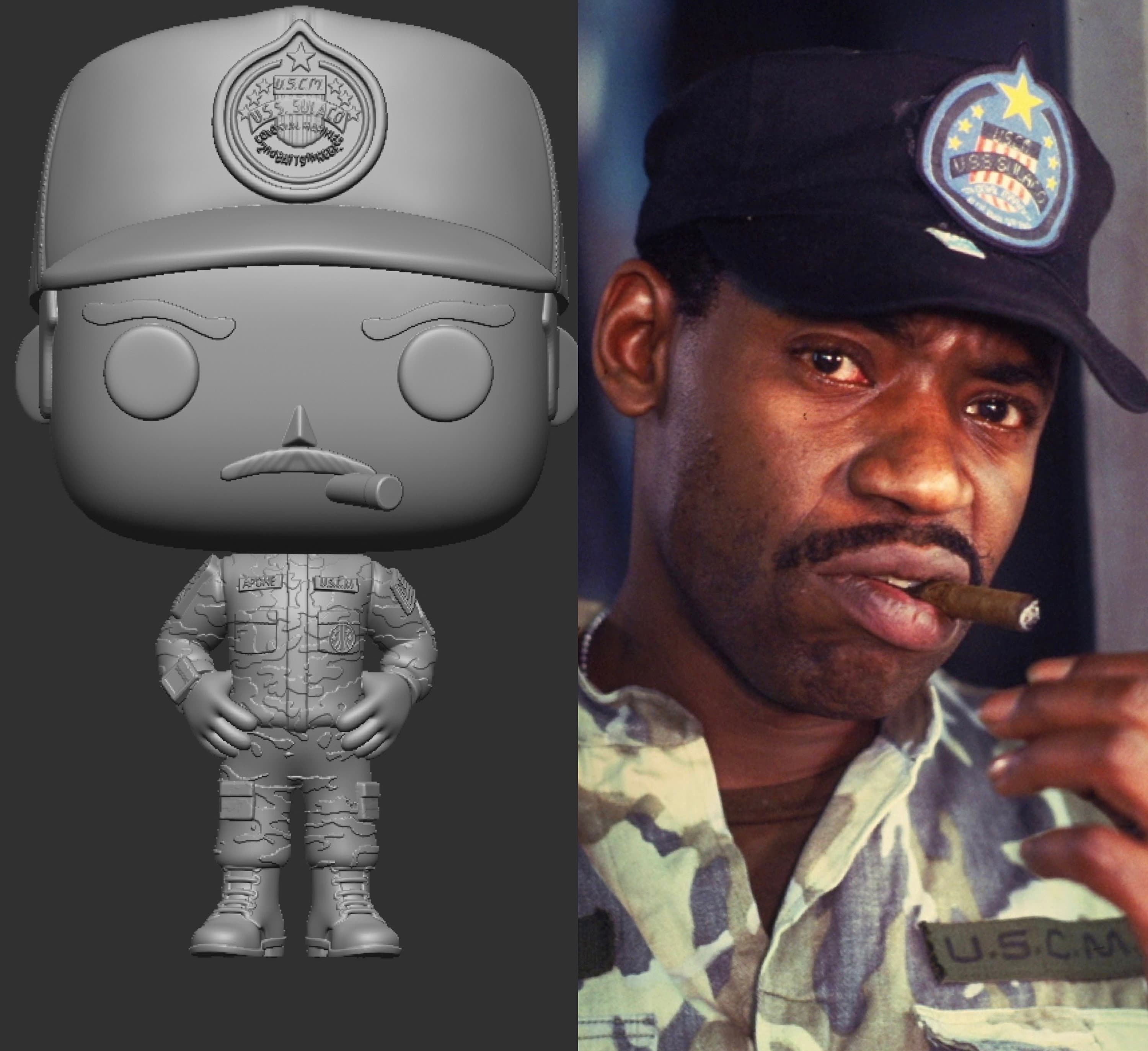 3D Print Model Colonial Marine, STL Files Funko Aliens Briefing Apone ...