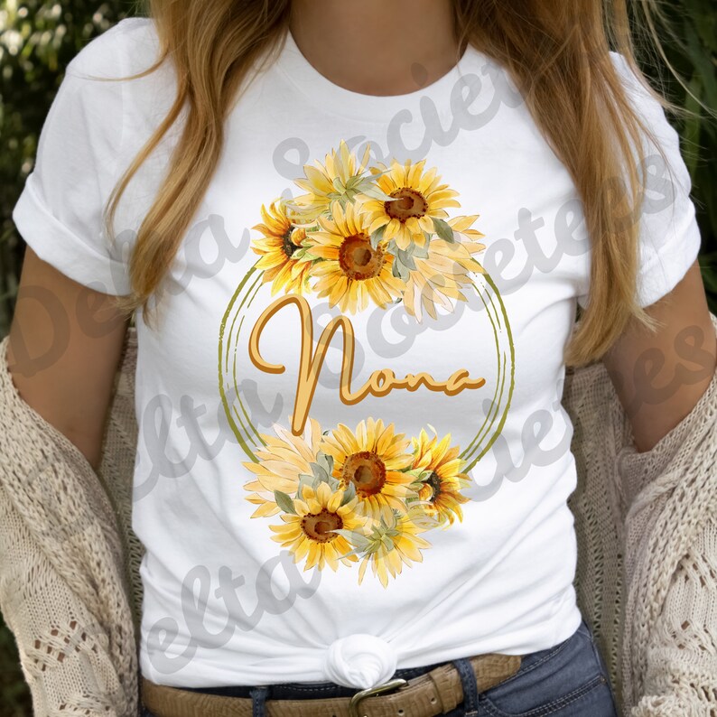 Nona PNG, Sunflower PNG, Mother's Day PNG, Digital Art, Sublimation ...