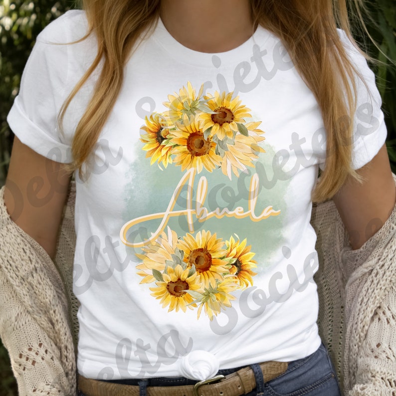 Abuela PNG, Sunflower PNG, Mother's Day PNG, Digital Art, Sublimation ...