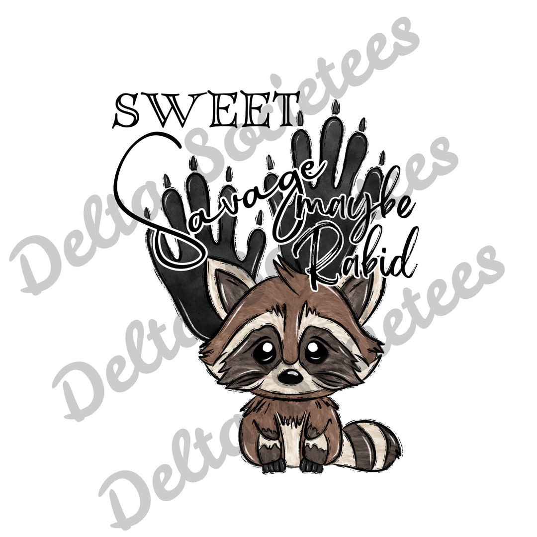 Sweet Savage Maybe Rabid PNG, Racoon PNG, Camping PNG, Paw Prints ...