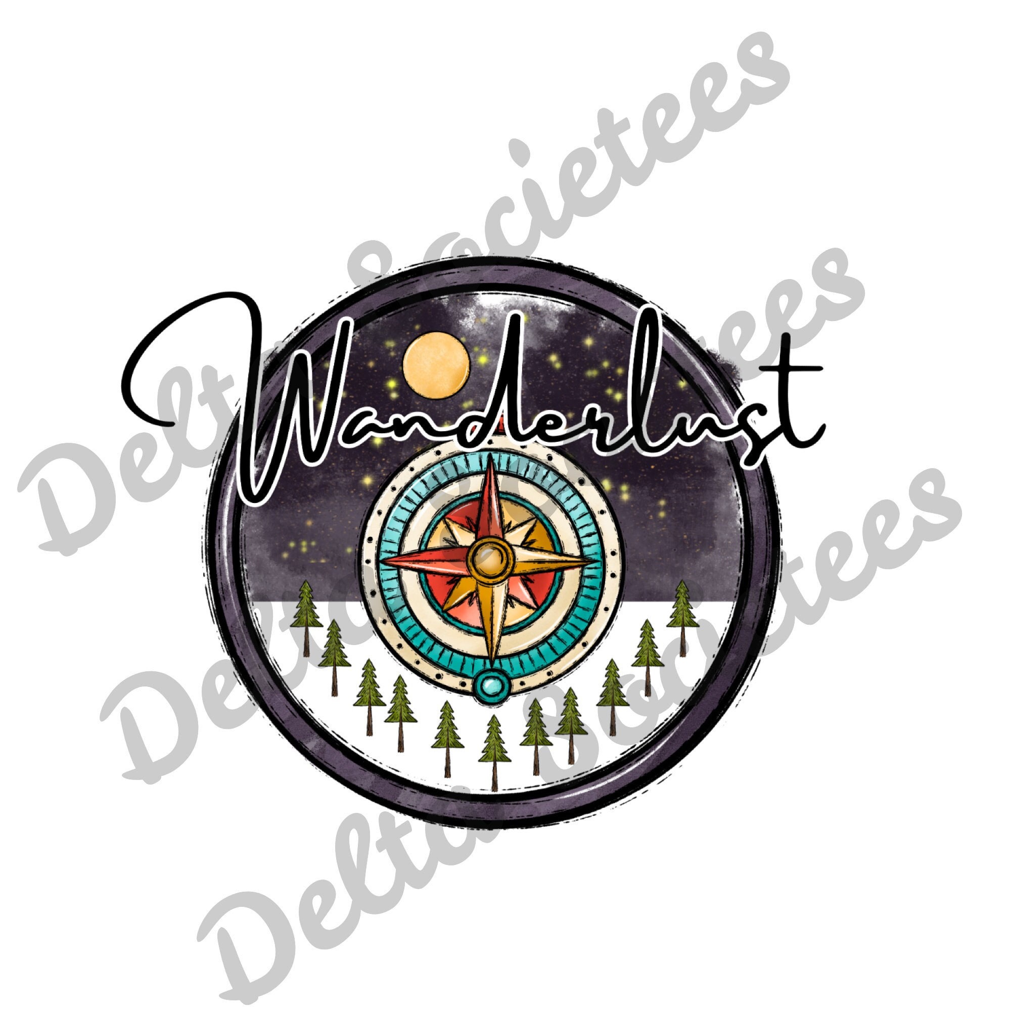 Wanderlust PNG, Compass PNG, Camping PNG, Flower, Digital Art ...
