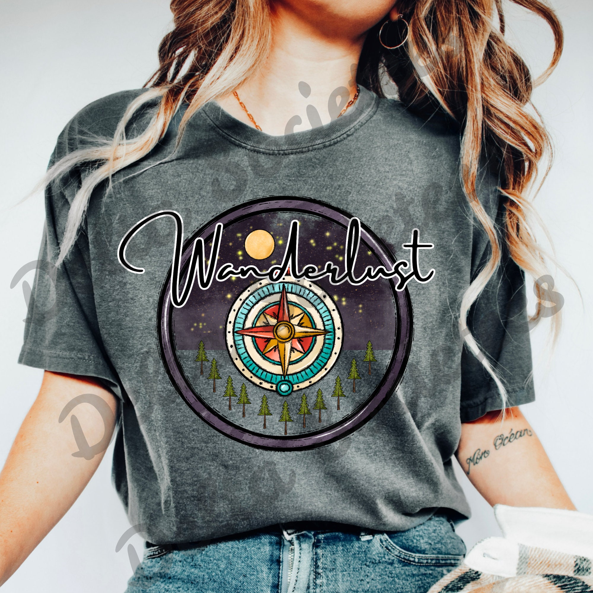 Wanderlust PNG, Compass PNG, Camping PNG, Flower, Digital Art ...