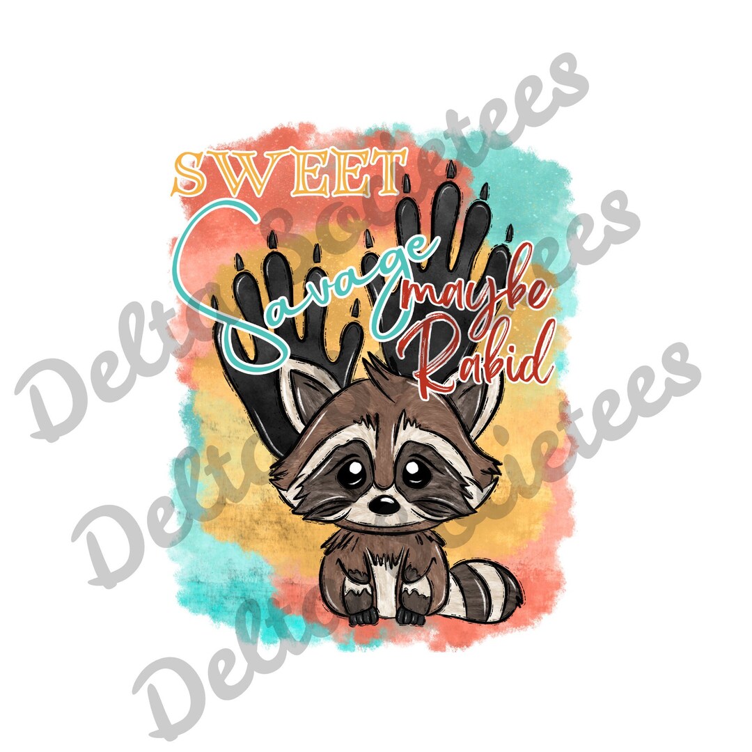 Sweet Savage Maybe Rabid PNG, Racoon PNG, Camping PNG, Paw Prints ...