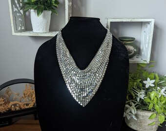 Silver Mesh Necklace | Etsy