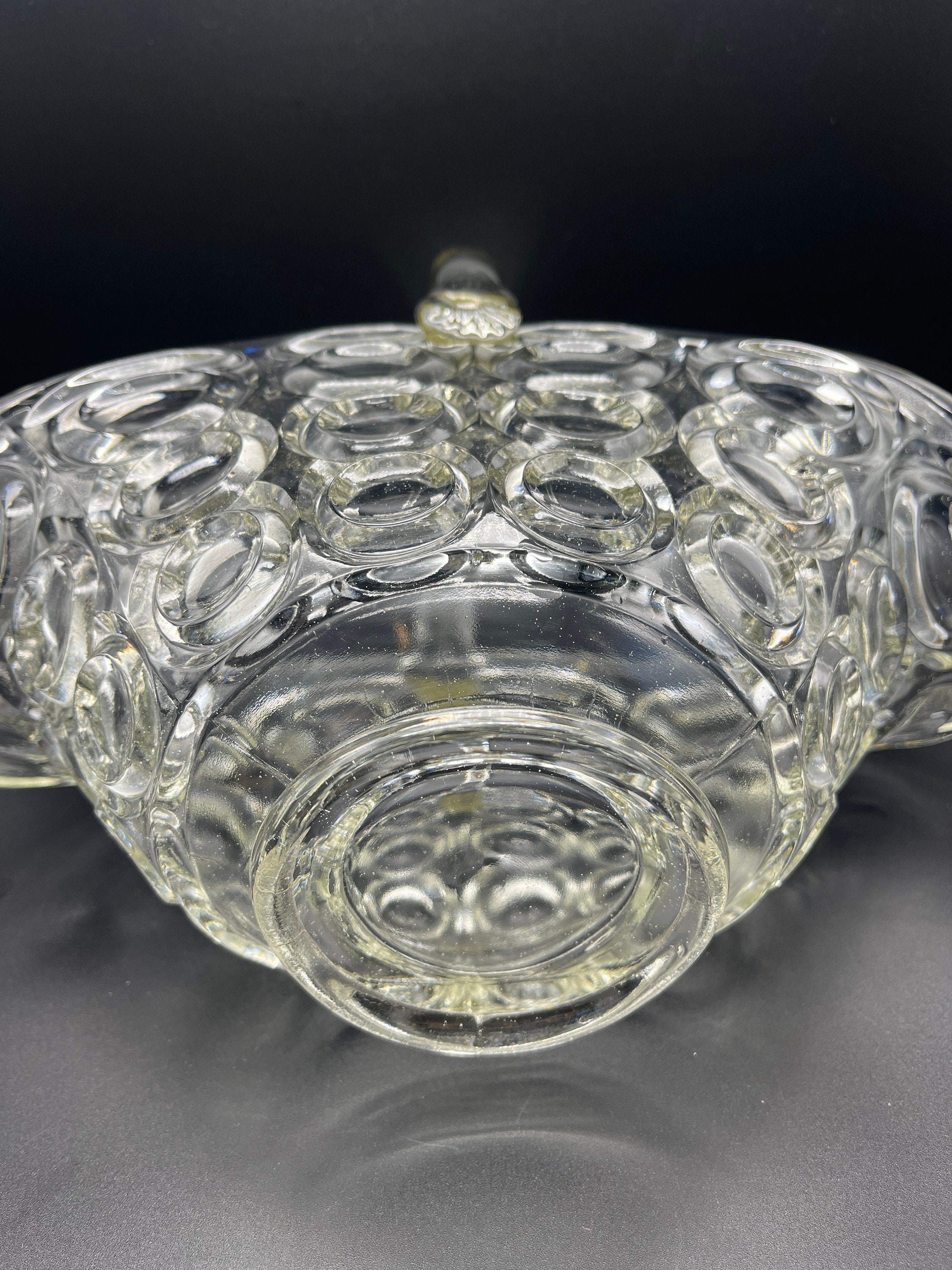 Antique Clear Glass Basket With Handle vintage Model Flint Glass Basket ...