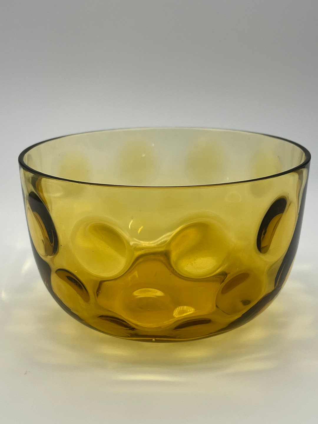 Vintage Amber Art Glass, Coin Dot Finger Bowl, MCM - Etsy