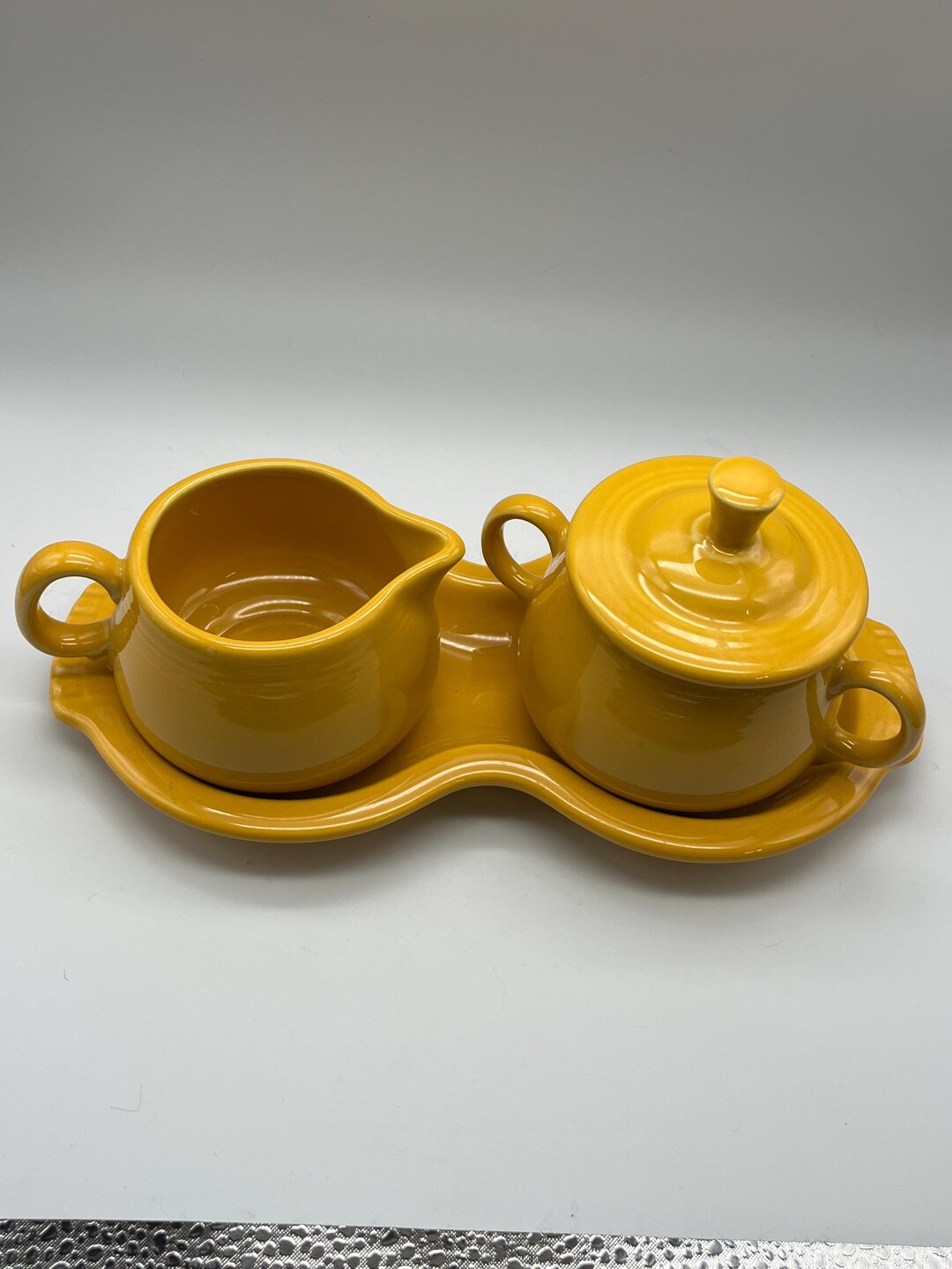 Vintage Fiestaware Creamer and Sugar Set and Tray by Homer Laughlin - Etsy