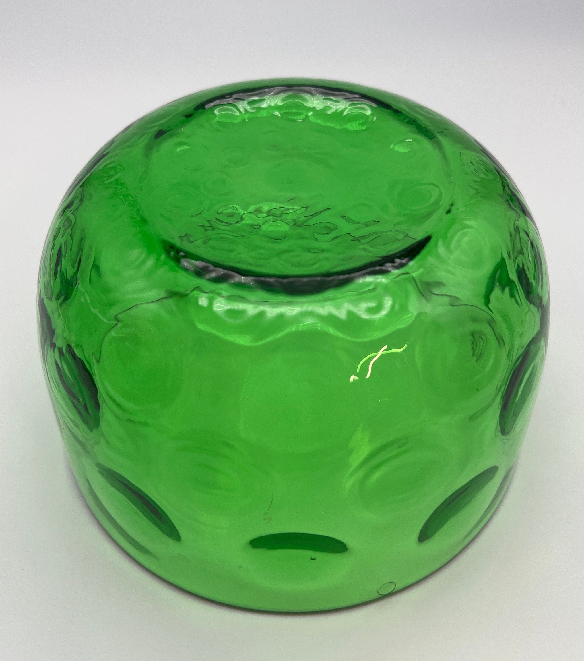 Vintage Emerald Green Coin Dot Glass Finger Bowl, MCM - Etsy