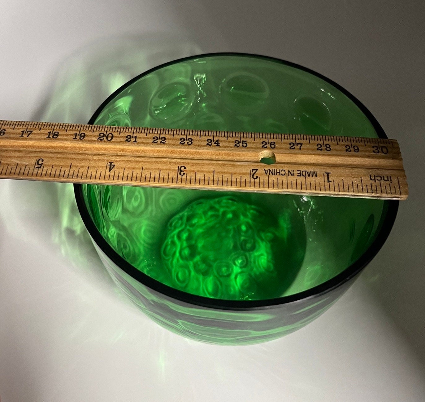 Vintage Emerald Green Coin Dot Glass Finger Bowl, MCM - Etsy