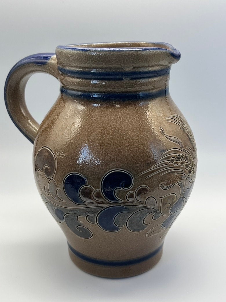 Vintage Handarbeit Pottery Pitcher Handmade in Germany Signed, MCM - Etsy