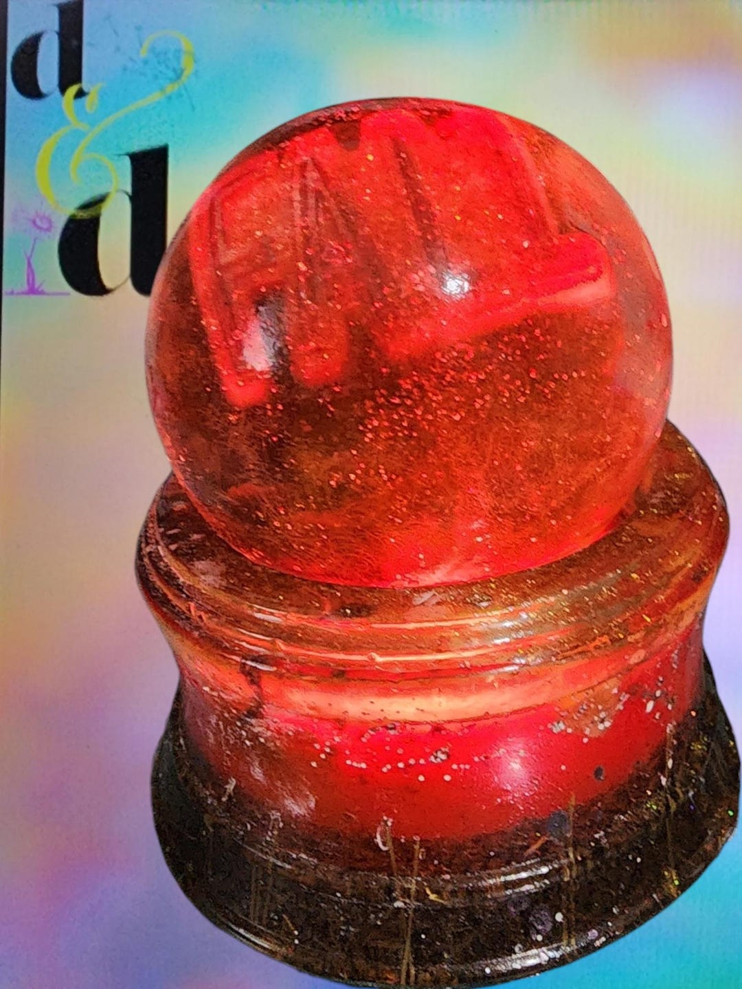 Lighted Orange & Red 'fall' Gazing Ball With Custom Base - Etsy