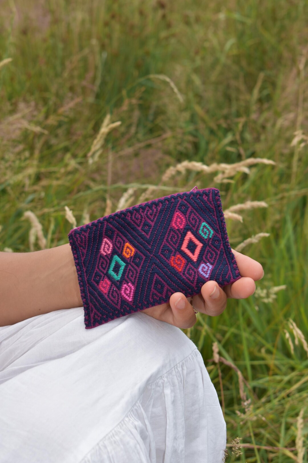 Handwoven Cotton Money Pouch / Boho Decor Wallet / Handmade Purse ...