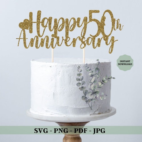 Cake Topper Svg Cheers To 50 Years Cake Topper Svg 50th Etsy Canada
