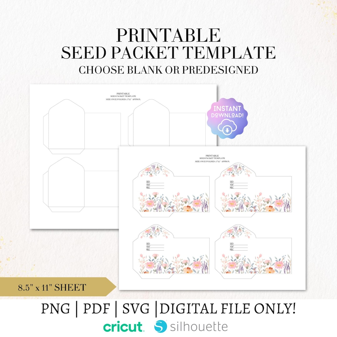 Printable Seed Packet Template: Blank Printable Envelope PNG, PDF ...