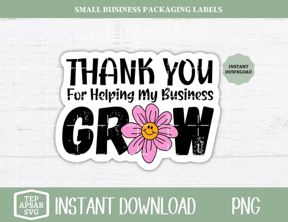 Thanks for Helping Me Grow Thank You PNG Thank You Sticker | Etsy