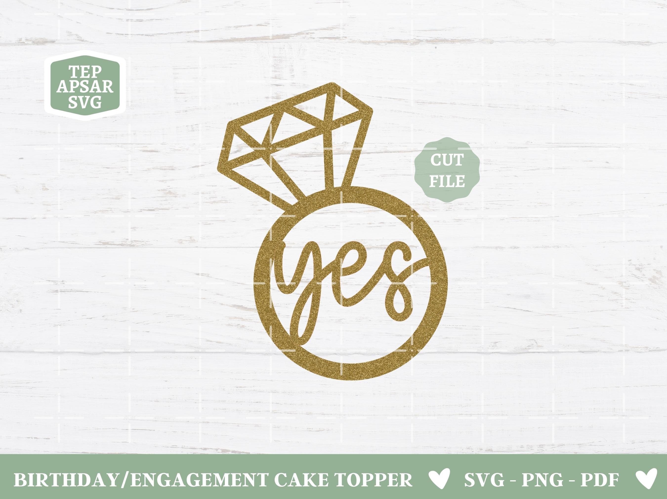 She Said Yes Engaged SVG We're Engaged SVG Engaged Cake - Etsy