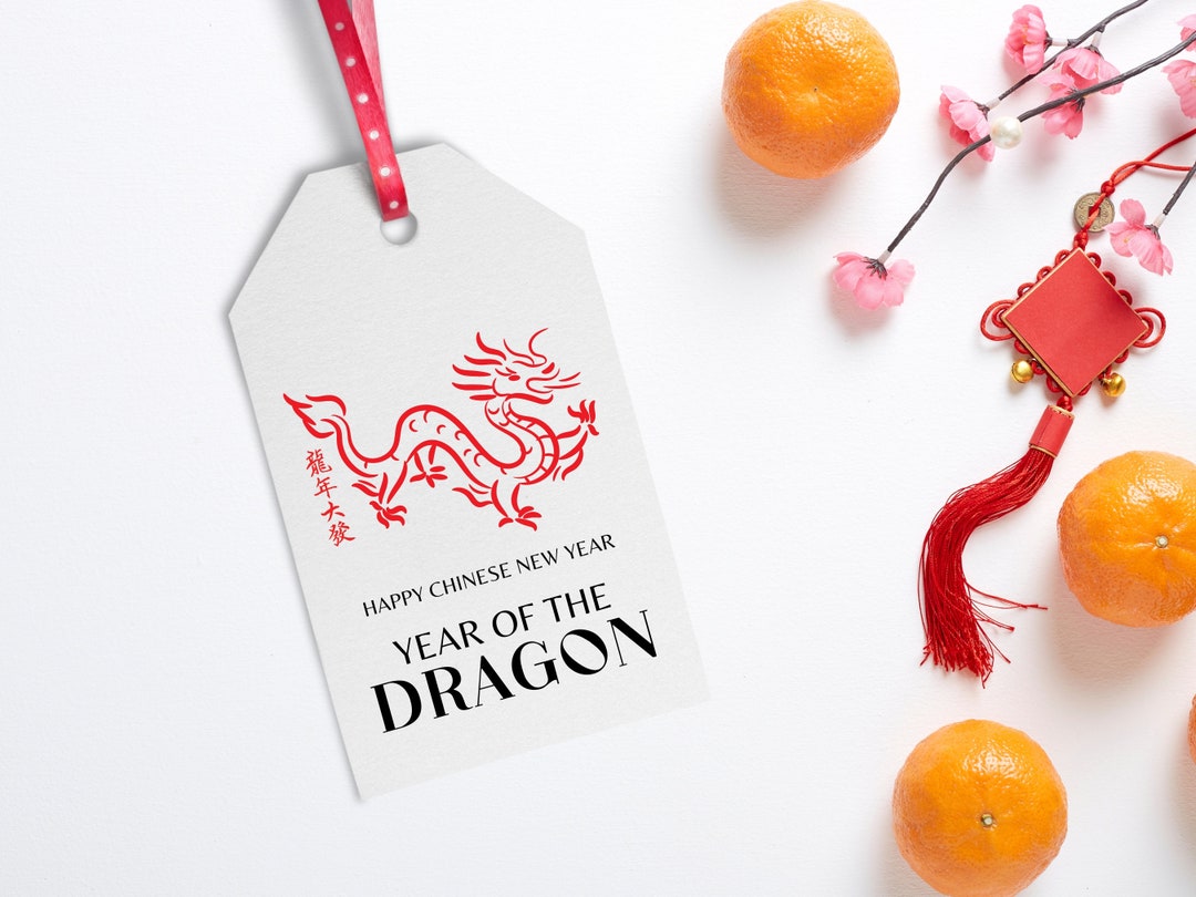 Chinese New Year Gift Tag Template, Cookie Tags, Lunar New Year, Year ...
