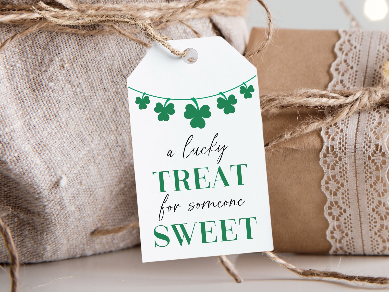 St. Patrick's Day Gift Tag Template, A Treat for Someone Sweet, Cookie ...