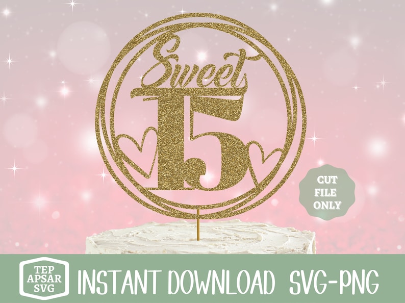 Mis Quince Cake Topper SVG, Quince Anos, Feliz Cumpleanos Svg, Happy ...