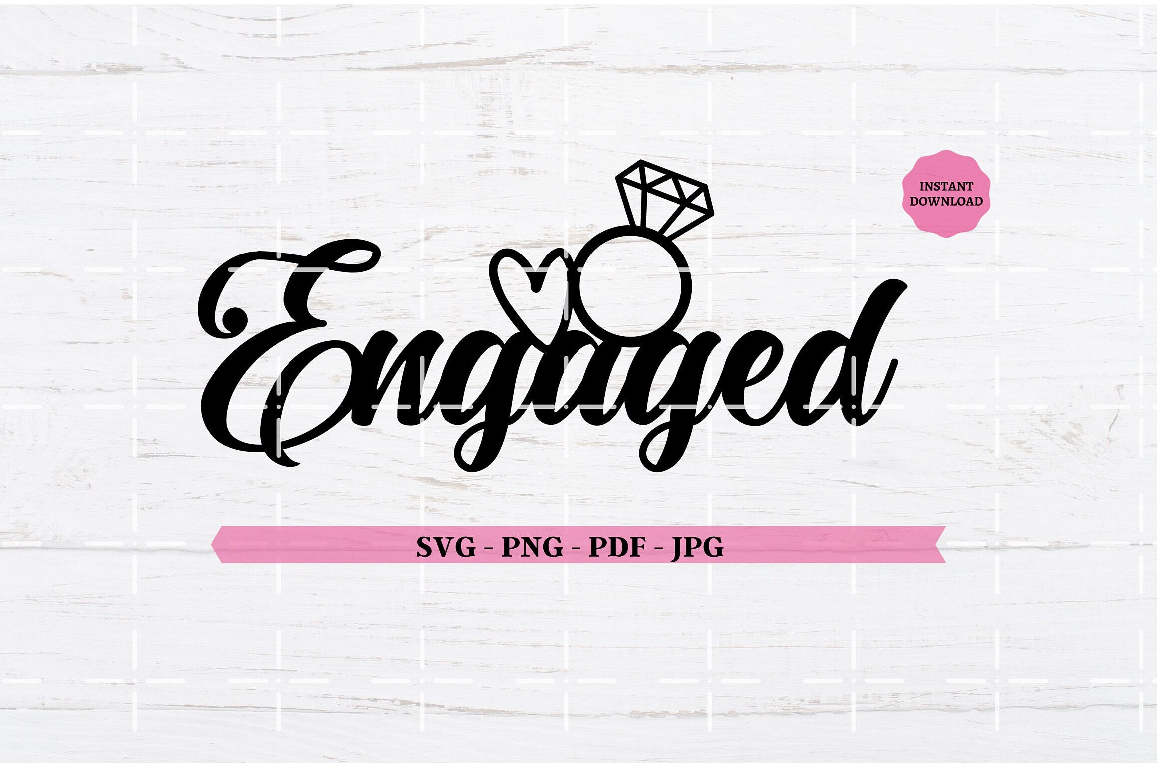 Engaged SVG We're Engaged SVG Engaged Cake Topper | Etsy