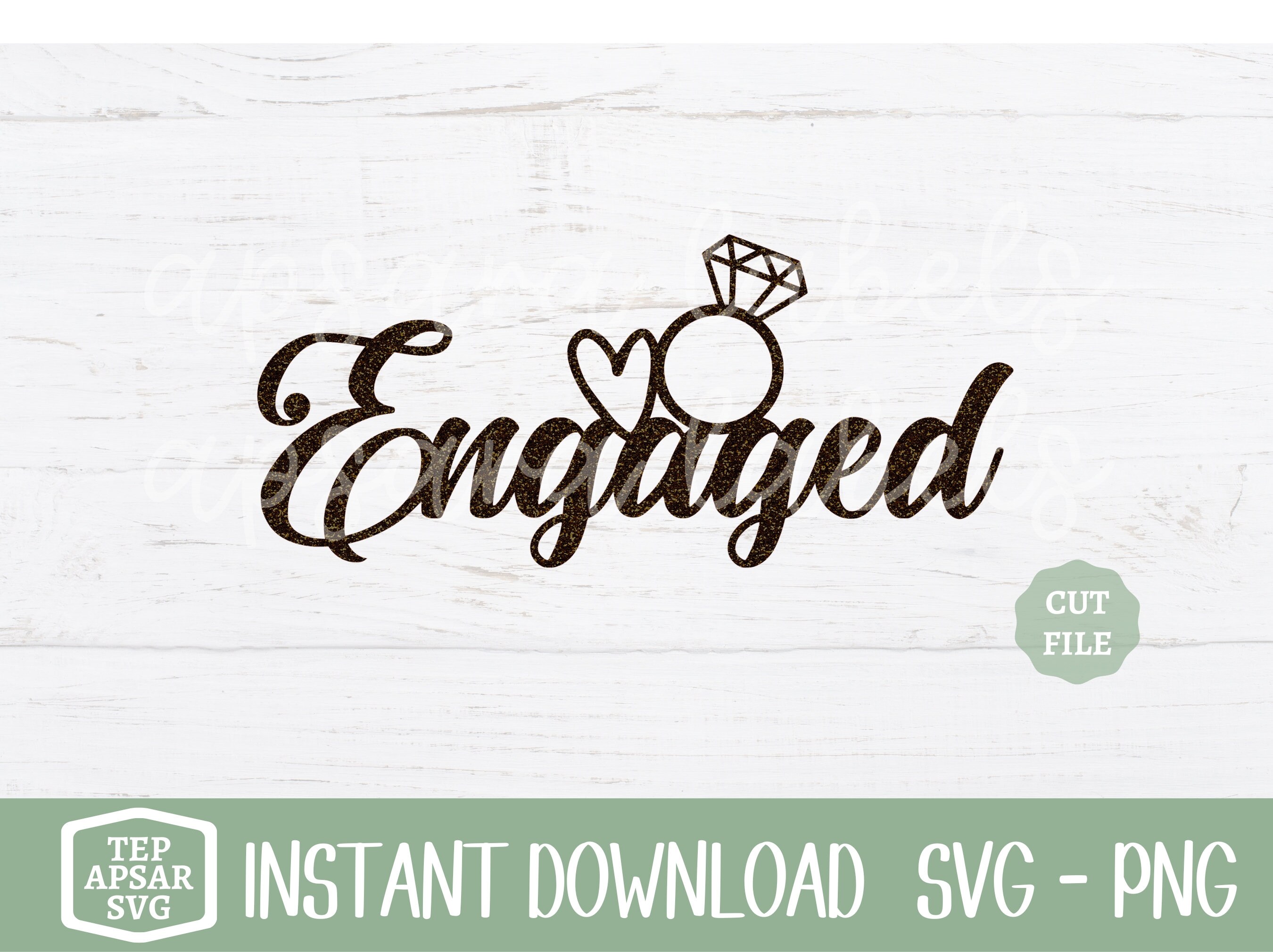 Engaged SVG, We're Engaged SVG, Engaged Cake Topper, Engagement Party ...