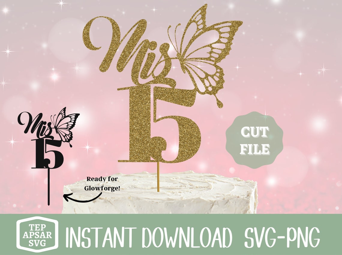 Mis Quince Cake Topper SVG, Quince Anos, Feliz Cumpleanos Svg, Happy ...