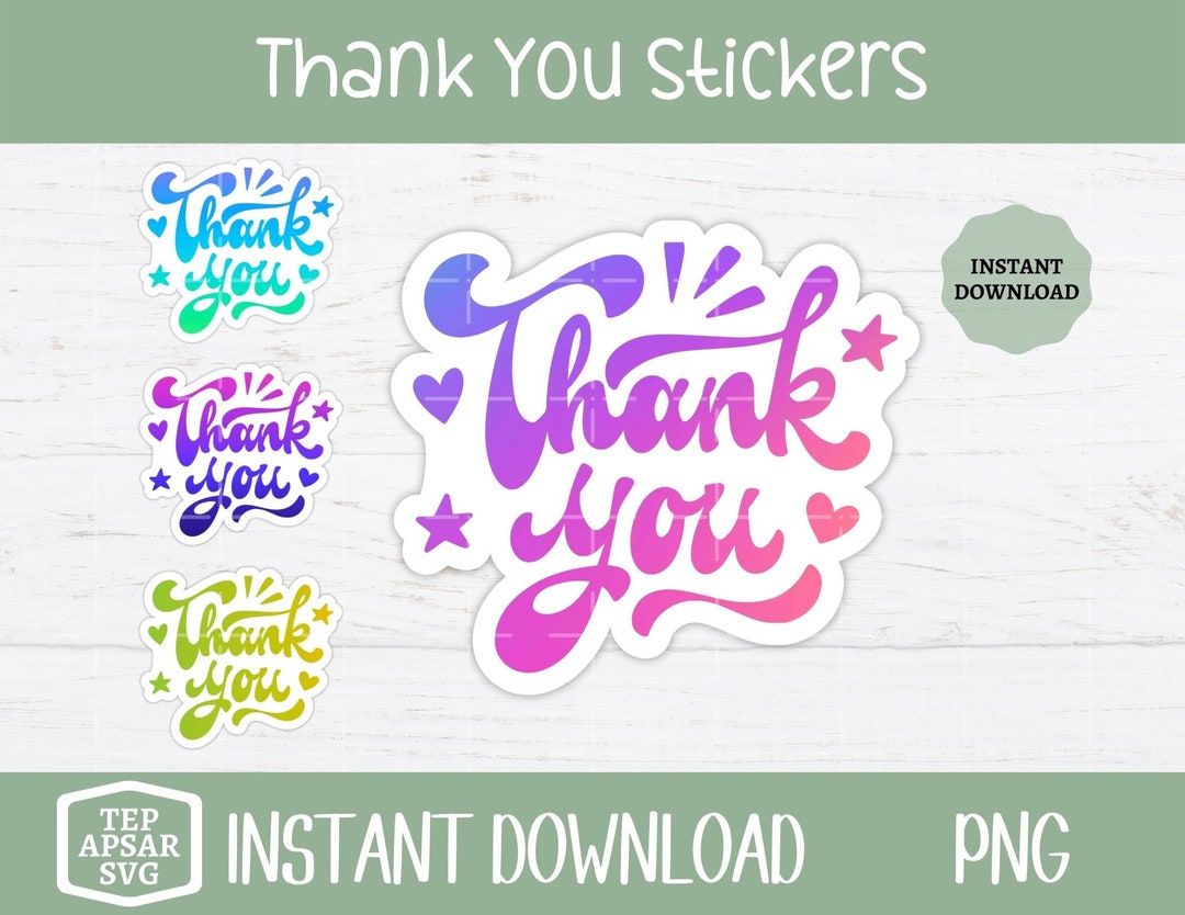 Thank You Stickers PNG: Happy Mail Stickers (digital Download) - Etsy