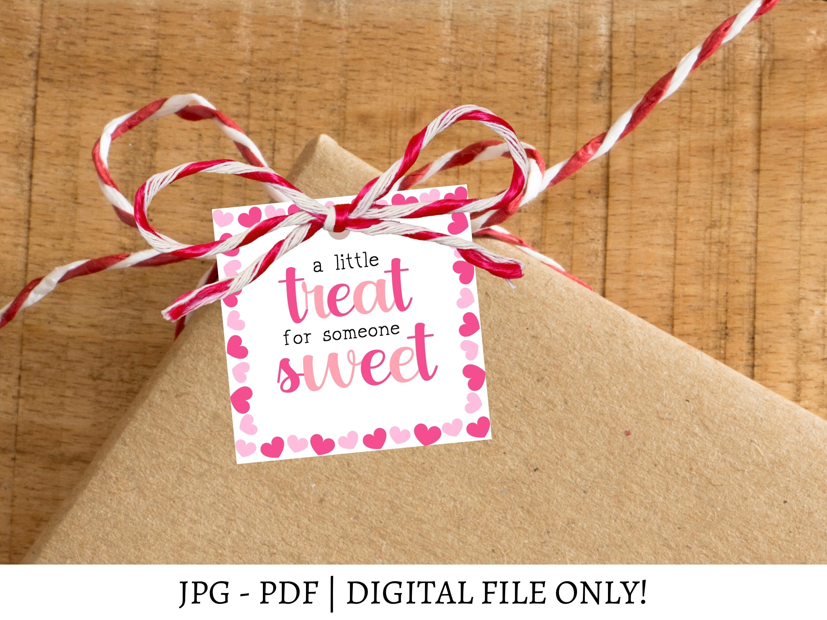 Valentine's Day Gift Tag Template, Cookie Tags, Sweet Treat Printable ...