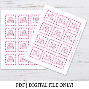 Valentine's Day Gift Tag Template, Cookie Tags, Sweet Treat Printable ...