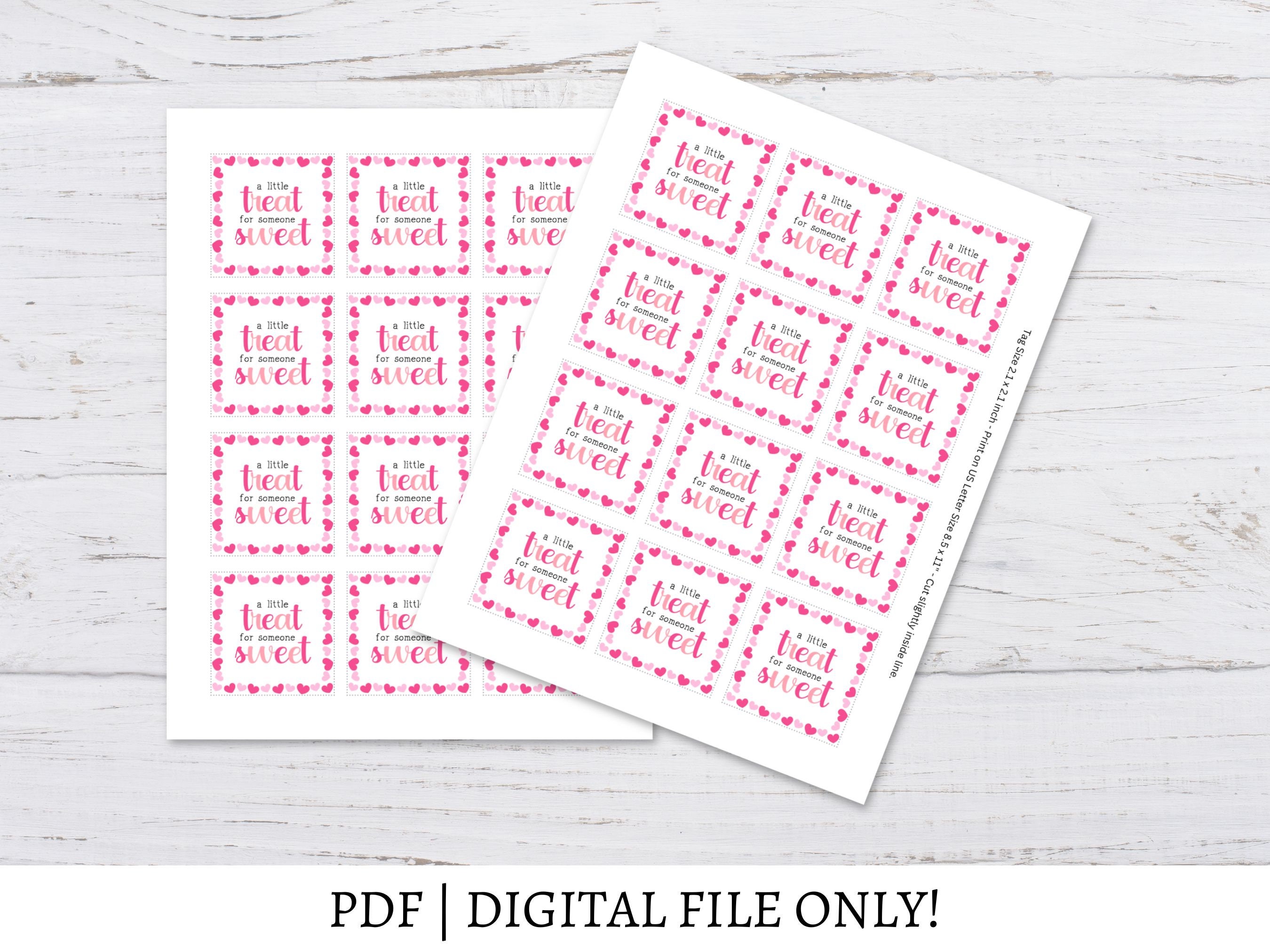 Valentine's Day Gift Tag Template, Cookie Tags, Sweet Treat Printable ...