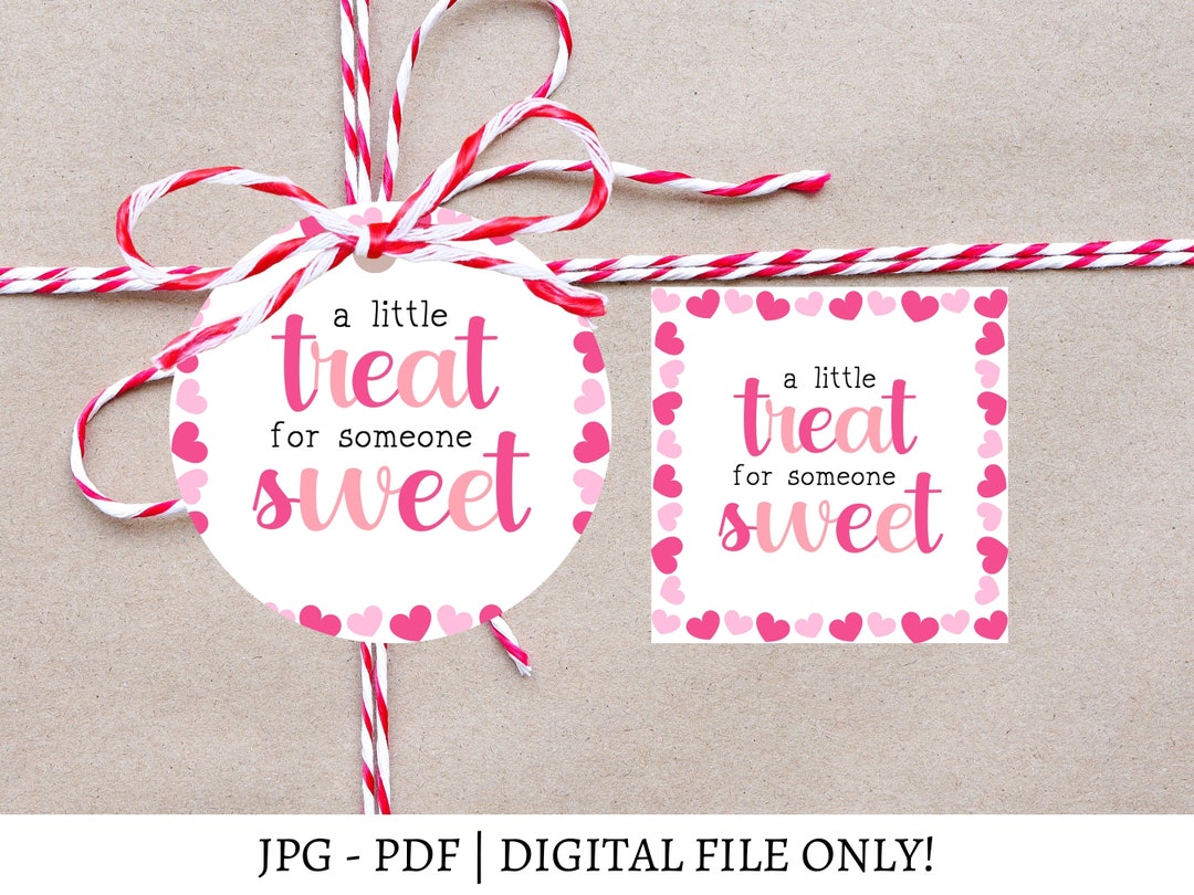 Valentine's Day Gift Tag Template, Cookie Tags, Sweet Treat Printable ...