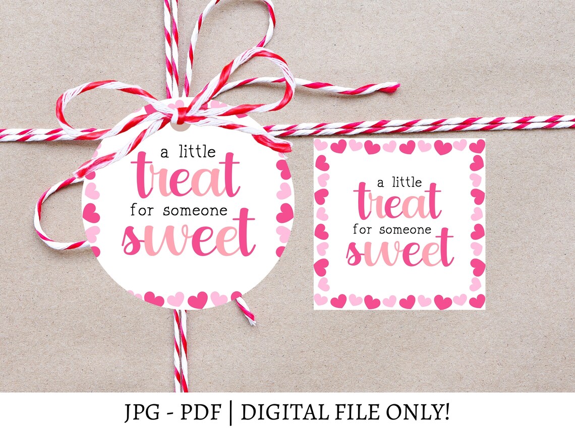 Valentine's Day Treat Tag Template: Pink Theme (PDF) - Etsy