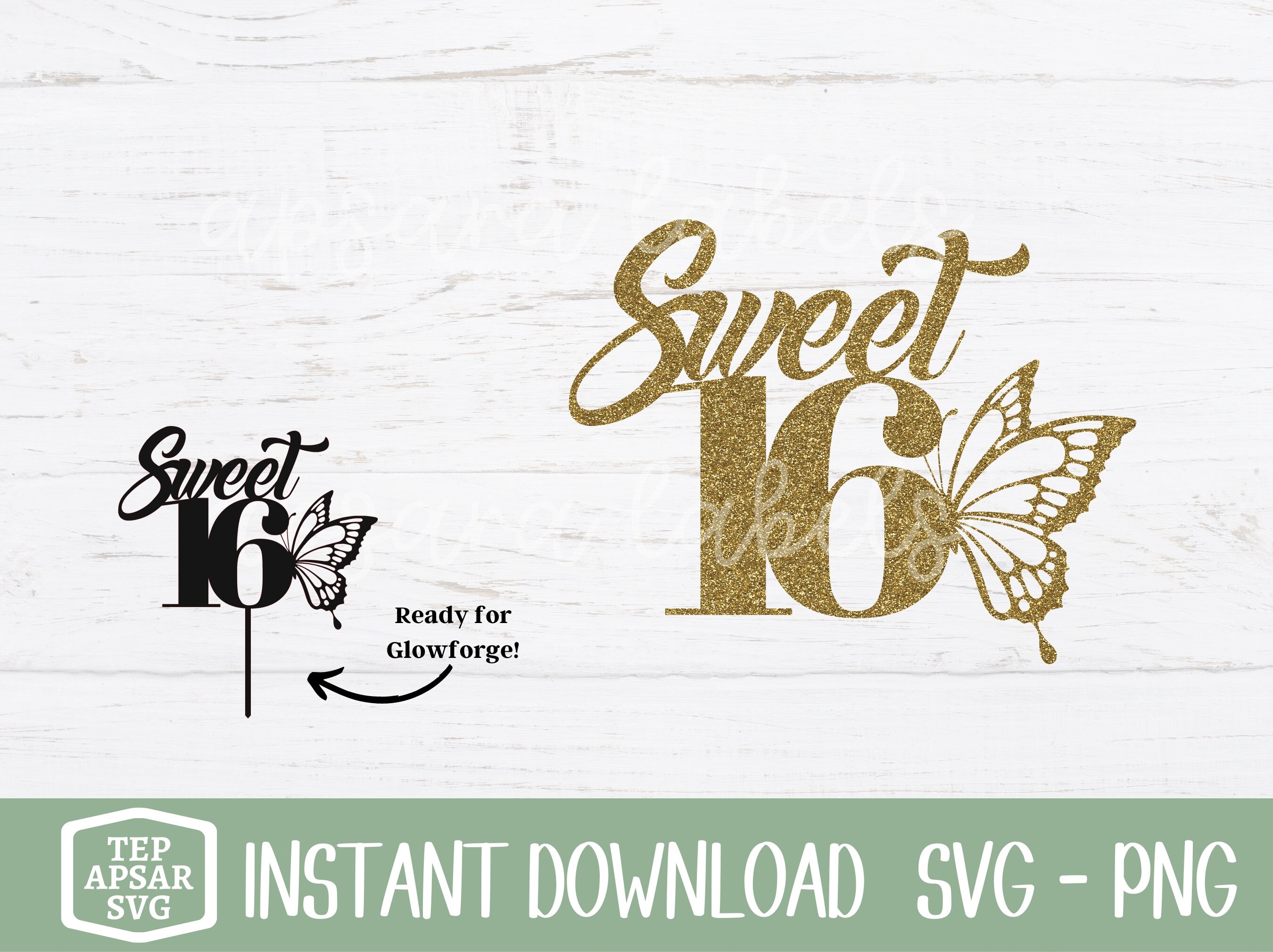 Sweet 16 Cake Topper SVG, Sweet 16 SVG, Feliz Cumpleanos Svg, Happy ...