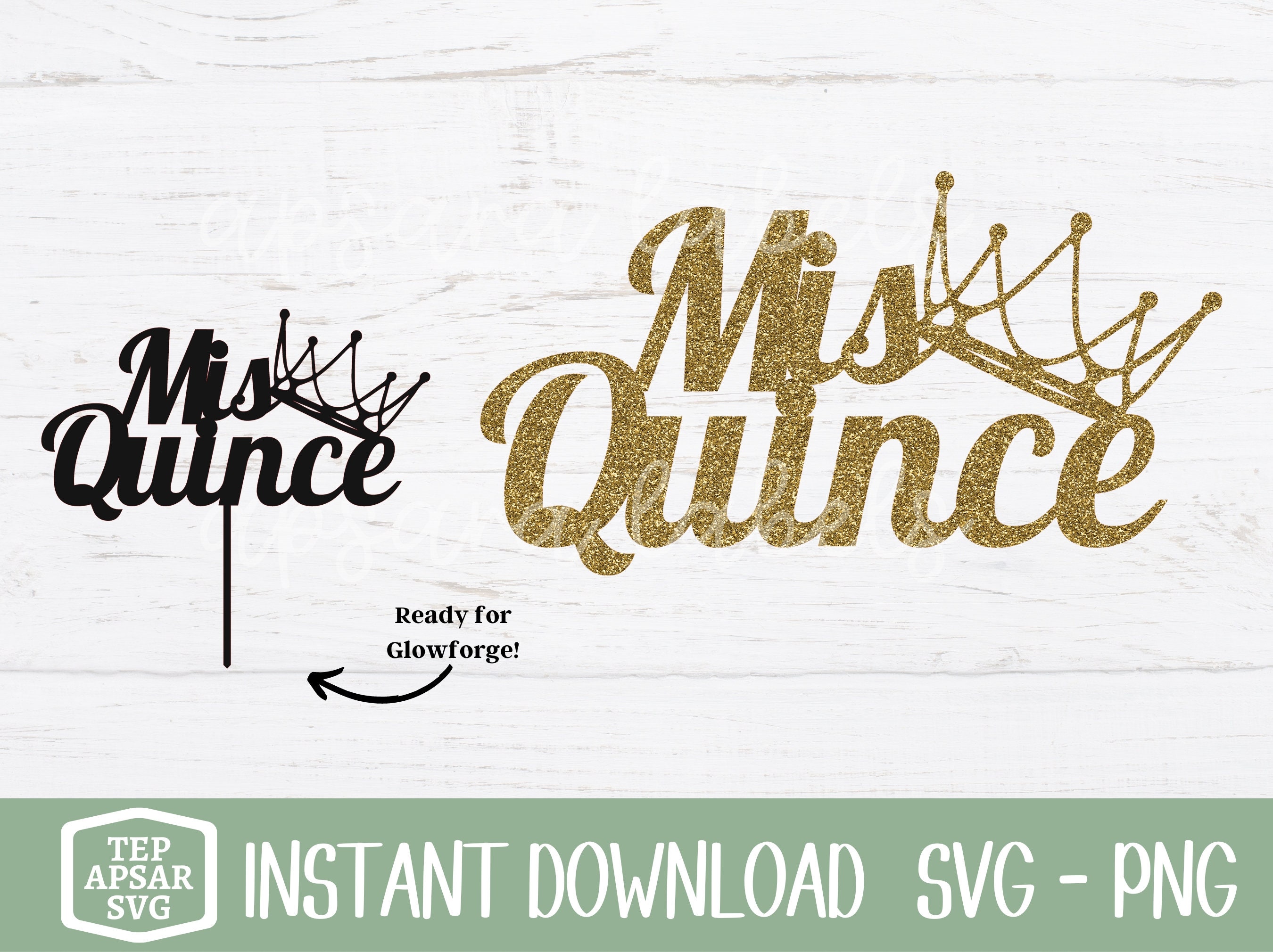 Mis Quince Cake Topper SVG, Quince Anos, Feliz Cumpleanos Svg, Happy ...