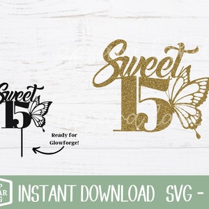 Sweet 15 SVG, Mis Quince Cake Topper SVG, Quince Anos, Feliz Cumpleanos ...